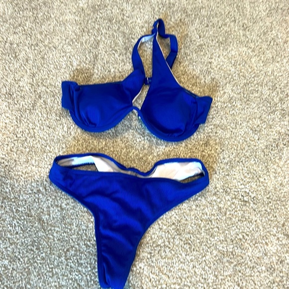 Swim | Royal Blue Thong Bikini Nwot | Poshmark